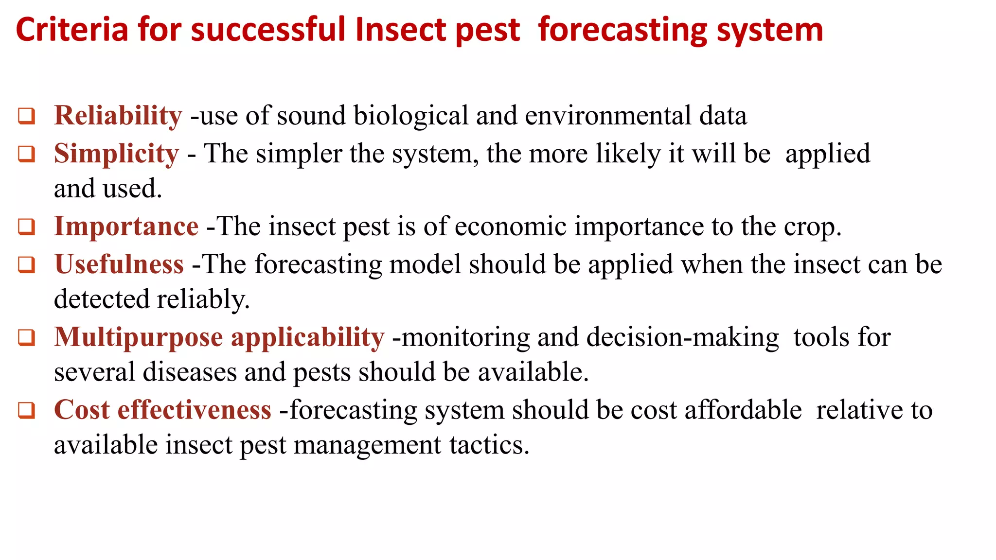 pest forecasting models | PPTX