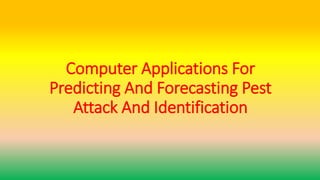 pest forecasting models | PPTX