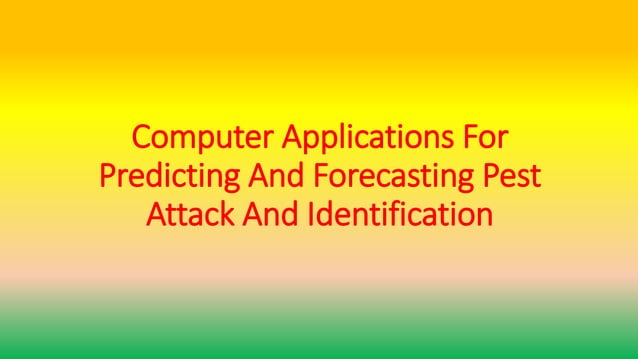 pest forecasting models | PPTX