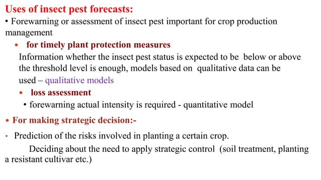 pest forecasting models | PPTX