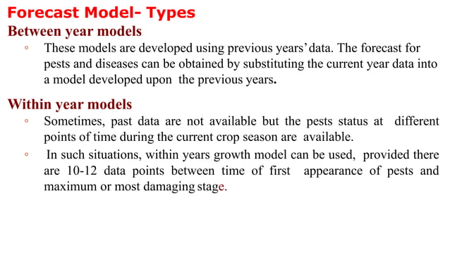pest forecasting models | PPTX