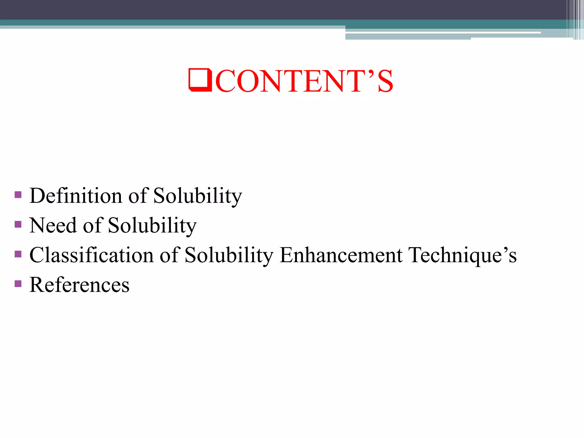 Classification of Solubility Enhancement Techniques | PPTX