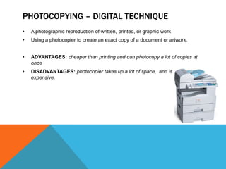 Techniques and technologies used in print production | PPTX