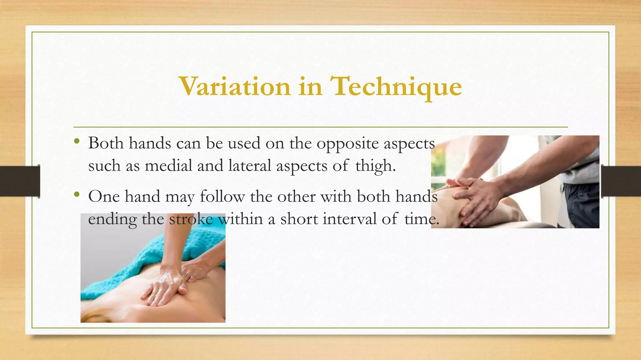 Basic Techniques of therapeutic Massage | PPTX | First Aid | Injuries