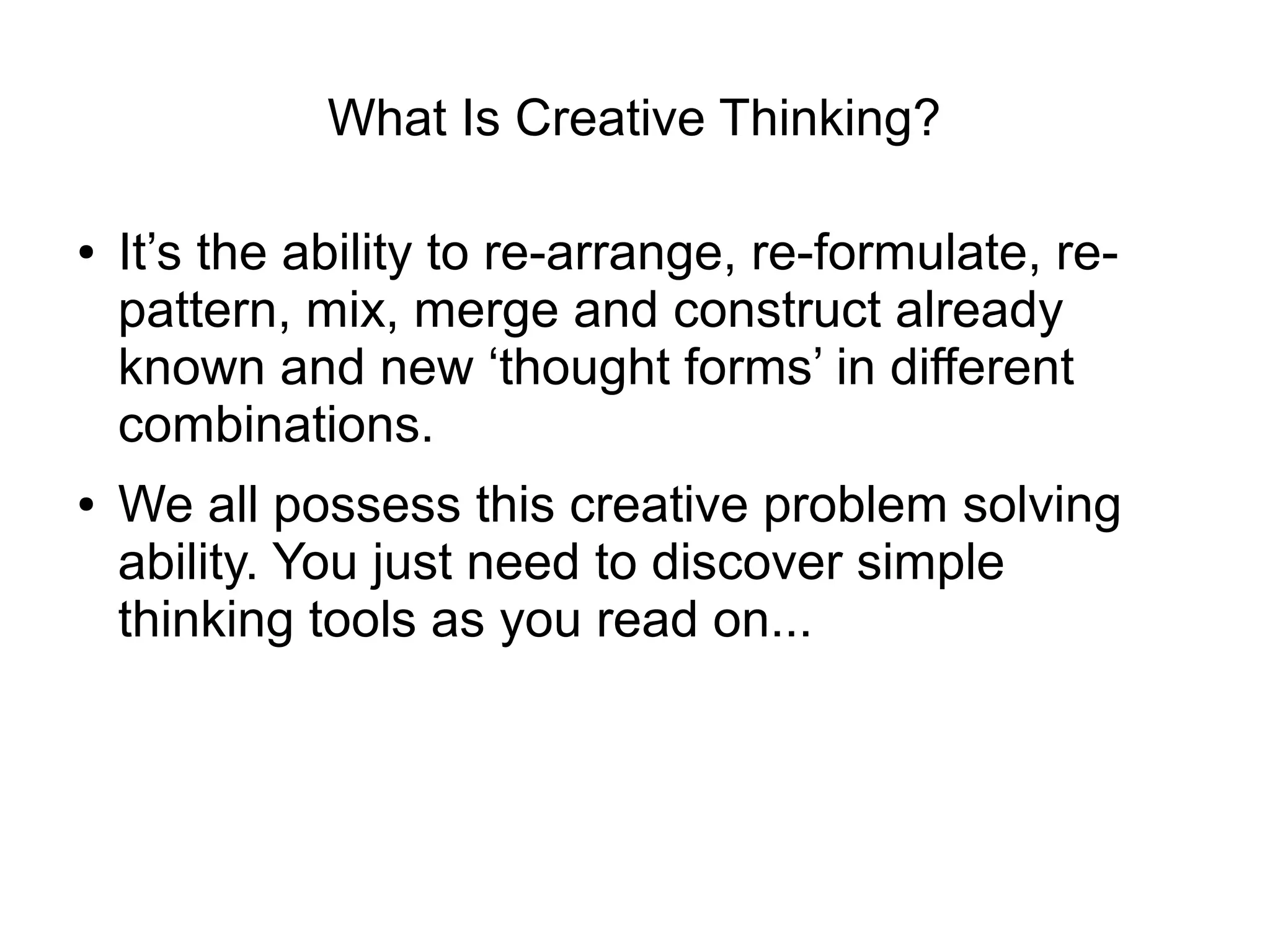 Techniques For Creative Problem Solving | ODP | Internet for Beginners ...