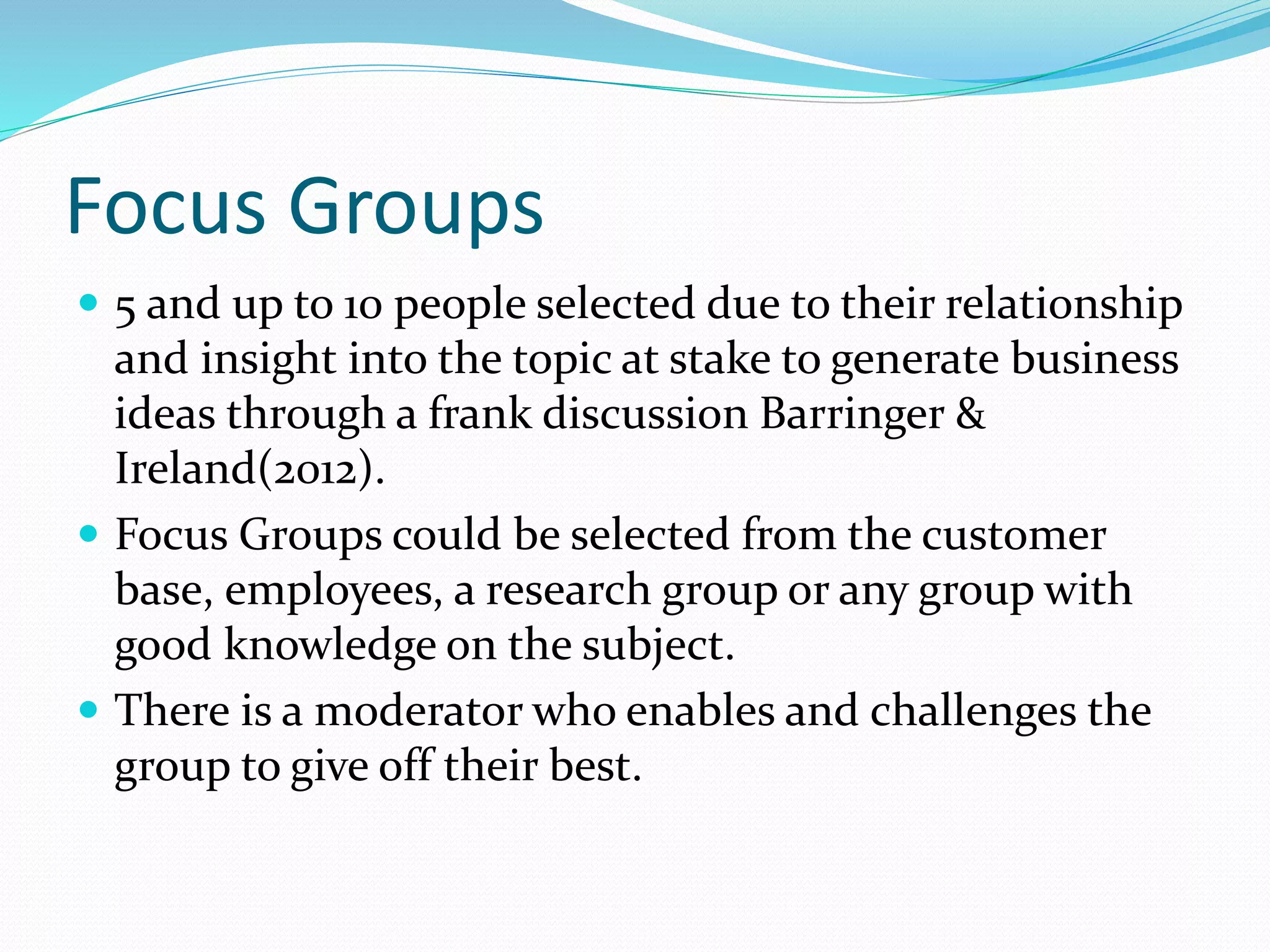 Techniques for Generating Business Ideas for Growth | PPTX