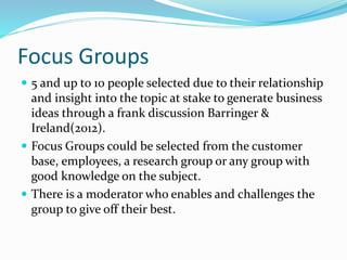 Techniques for Generating Business Ideas for Growth | PPTX