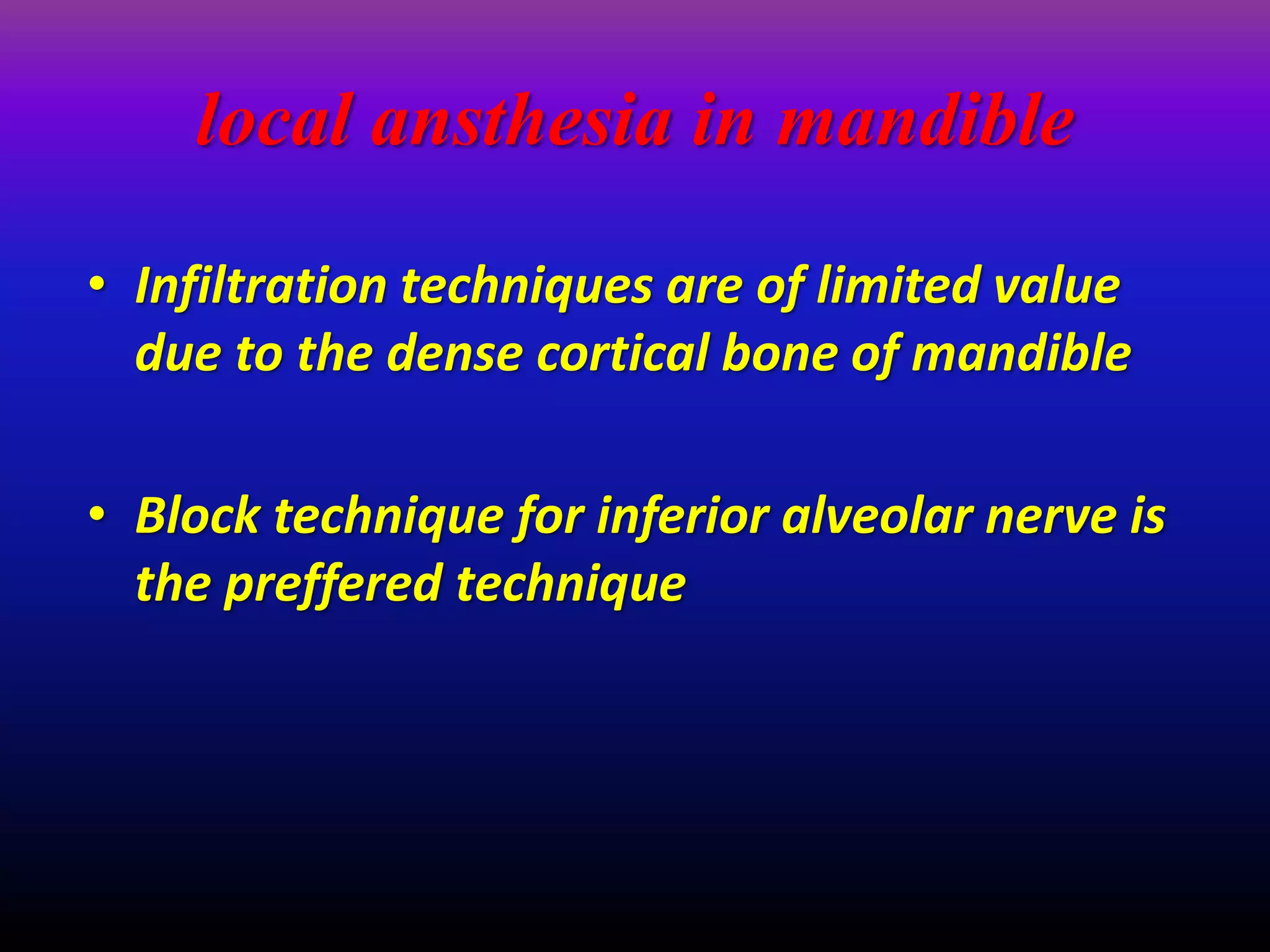 Techniques for local anasthesia in dentistry | PPSX