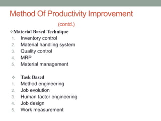 Techniques for measurement of productivity | PPTX
