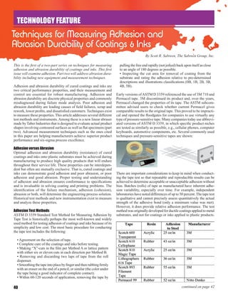 Techniques For Measuring Adhesion Abrasion Durability Of Coatings Inks By Scott R. Sabreen | PDF