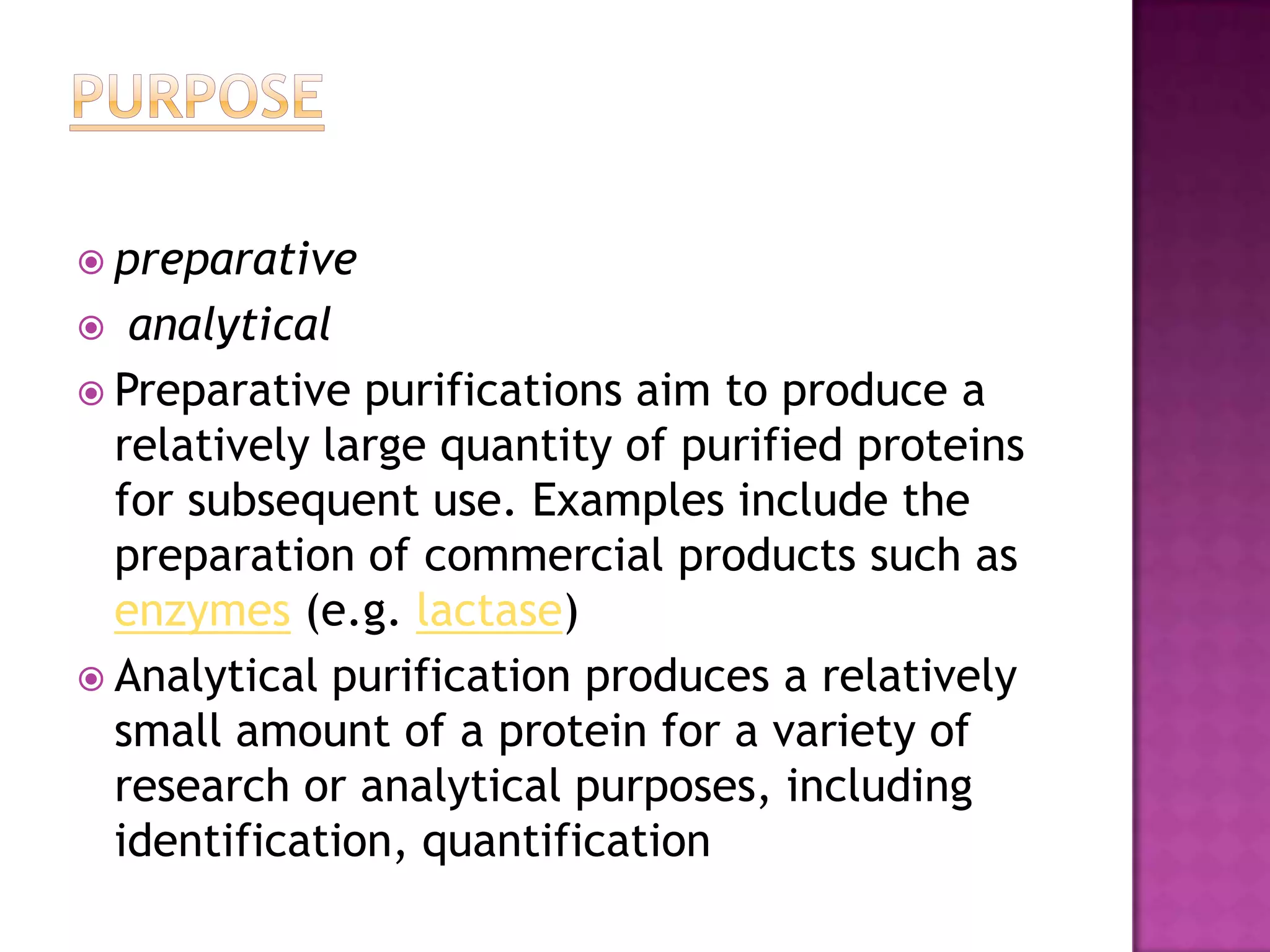 Techniques for protein purification | PPTX