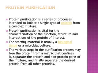 Techniques for protein purification | PPTX