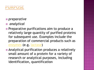 Techniques for protein purification | PPTX