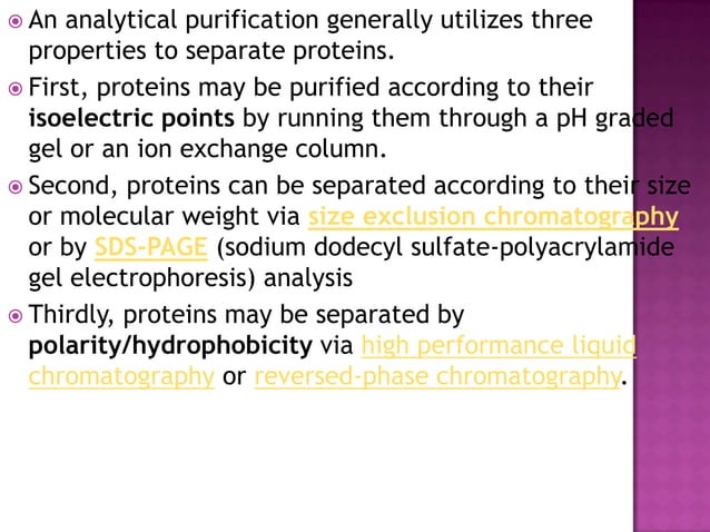 Techniques for protein purification | PPTX | Chemistry | Science