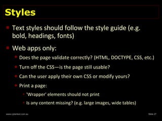 Techniques for Reviewing a User Interface | PPT