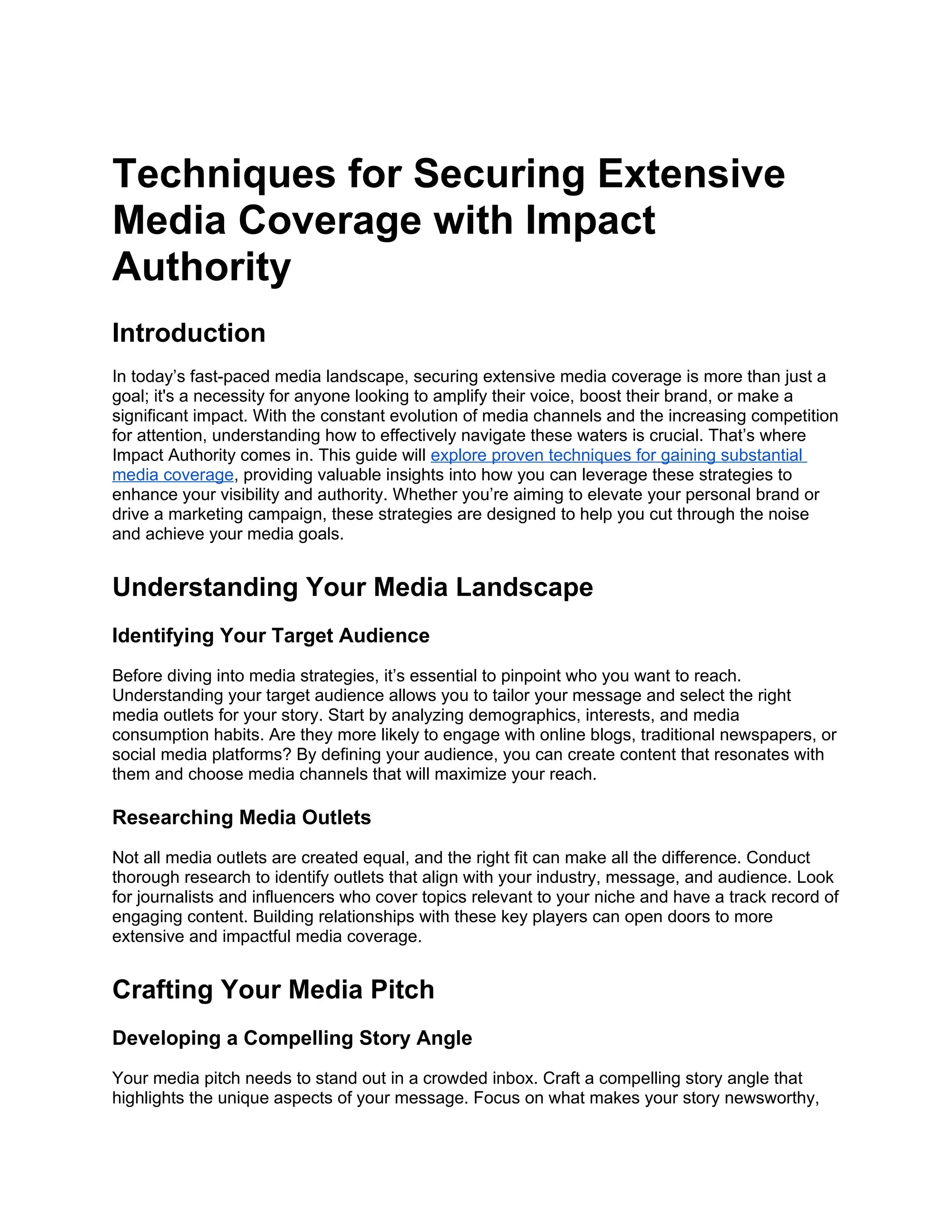 Techniques for Securing Extensive Media Coverage with Impact Authority.docx