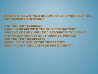 Techniques for translation | PPT