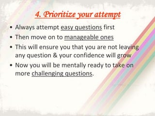 Techniques how to attempt papers tests in english. | PPTX