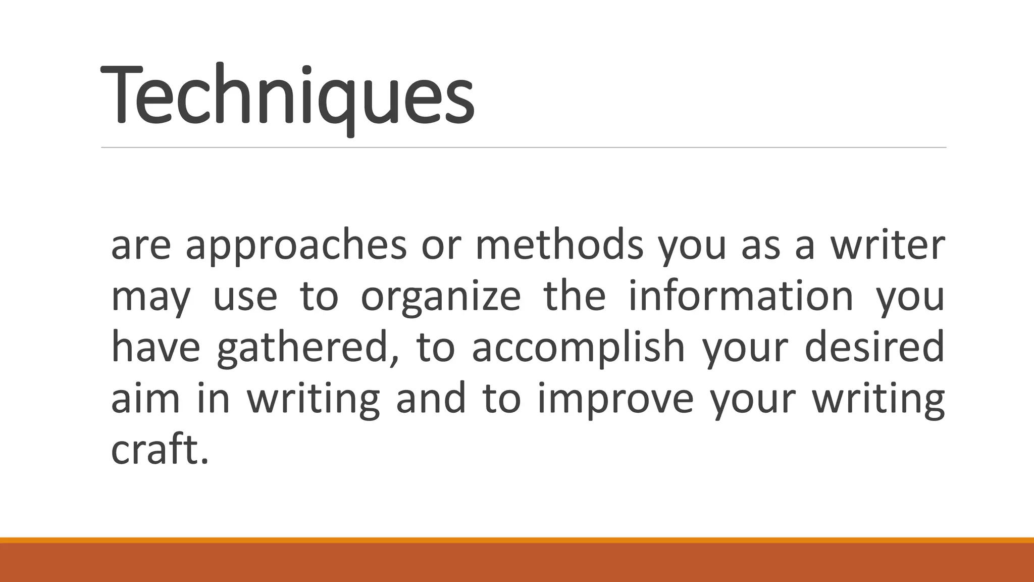 Techniques in arranging information | PPTX