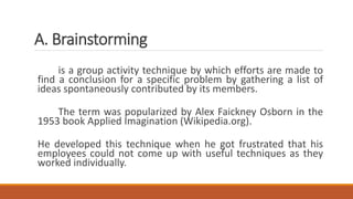 Techniques in arranging information | PPTX