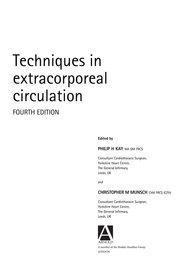 Techniques in extra corporeal circulation | PDF