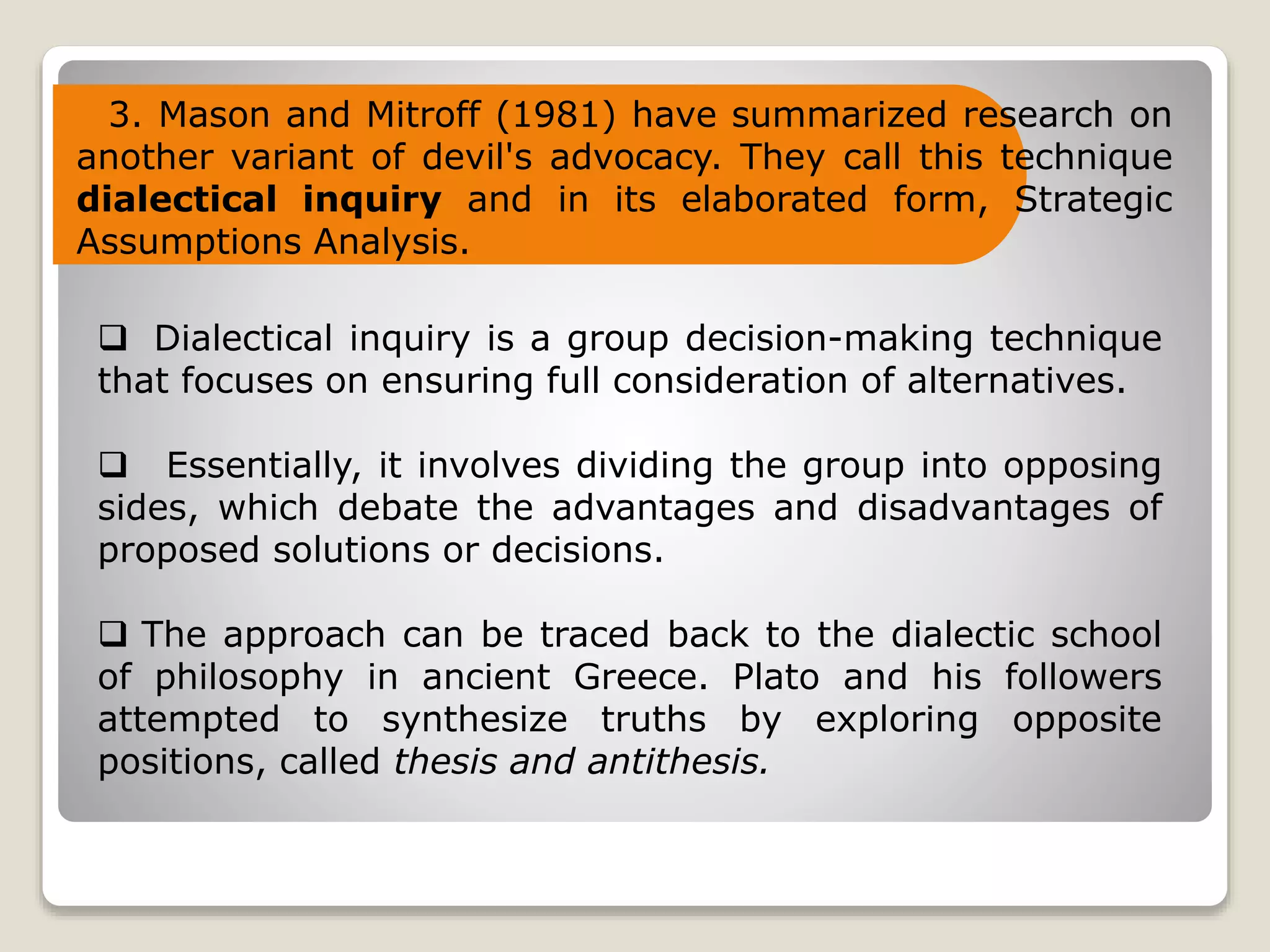 Techniques in group decision making PA report | PPTX