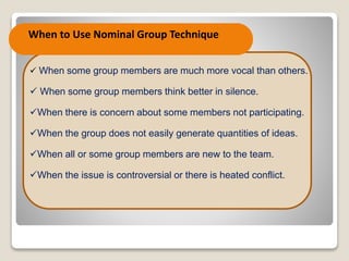 Techniques in group decision making PA report | PPTX