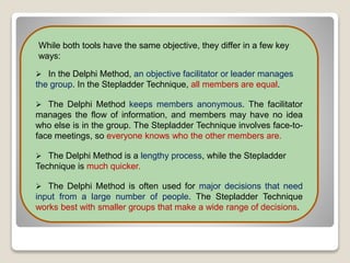 Techniques in group decision making PA report | PPTX