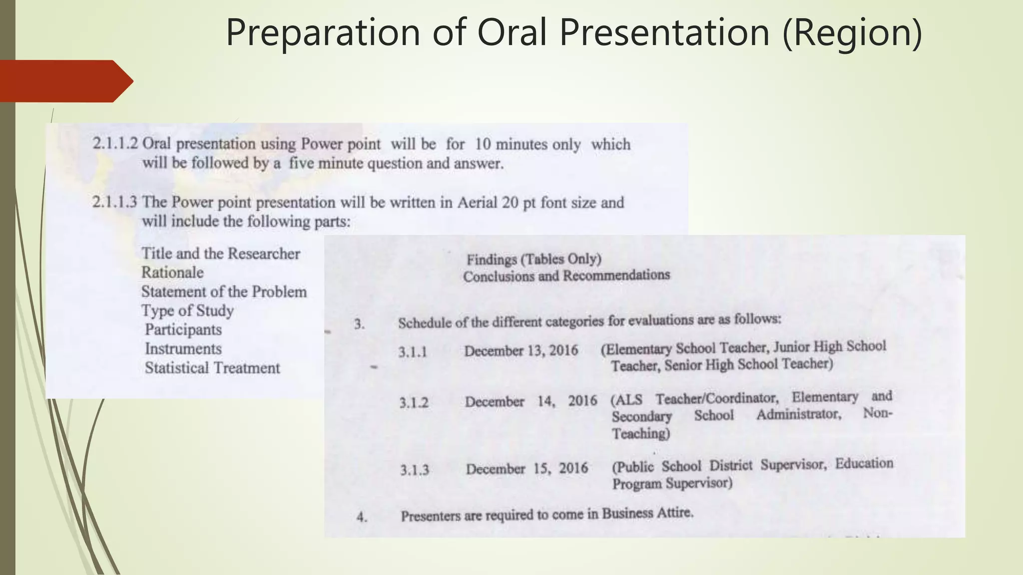 Techniques in oral presentation & conducting a research presentations ...
