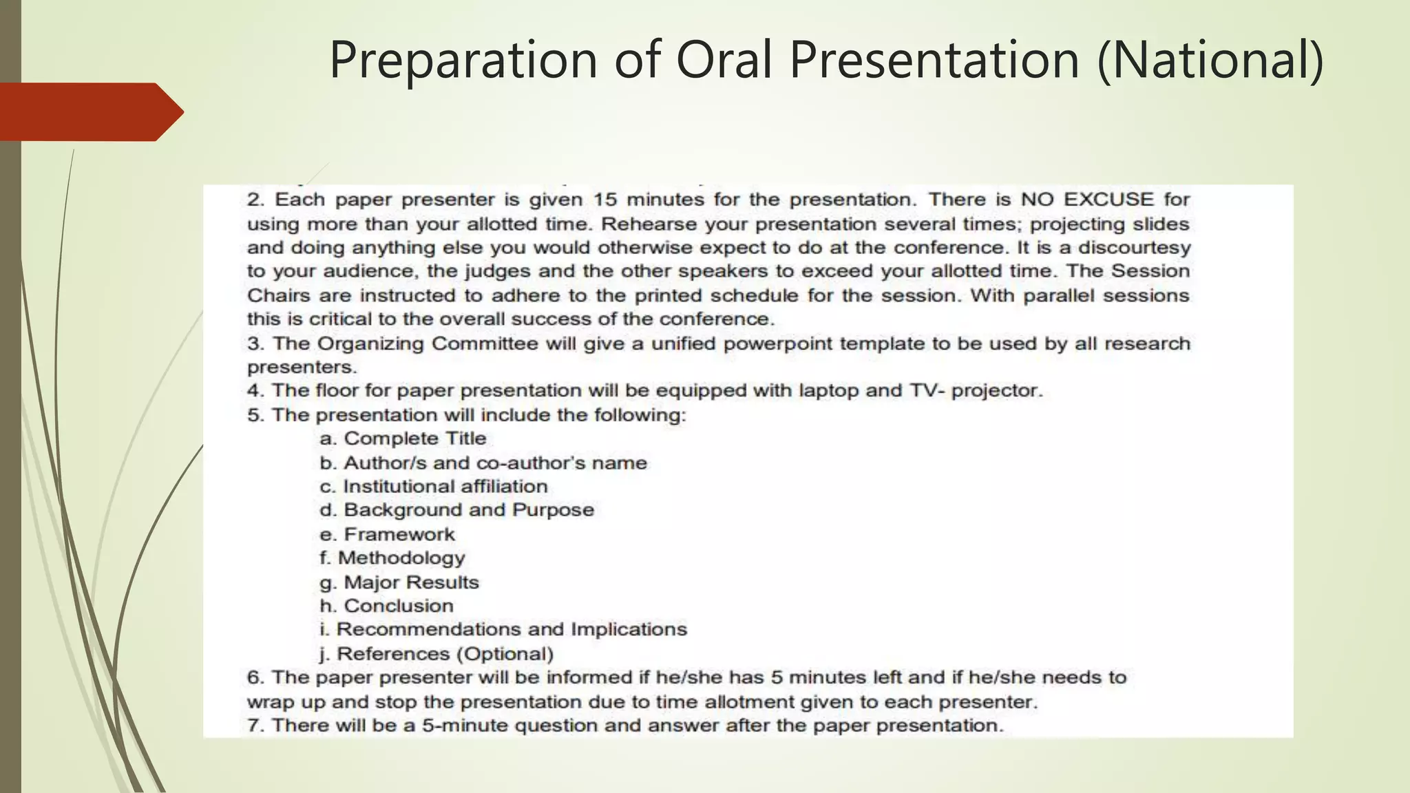 Techniques in oral presentation & conducting a research presentations ...