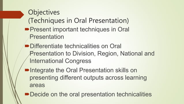 Techniques in oral presentation & conducting a research presentations ...