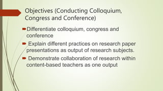 Techniques in oral presentation & conducting a research presentations | PPTX | Professional ...