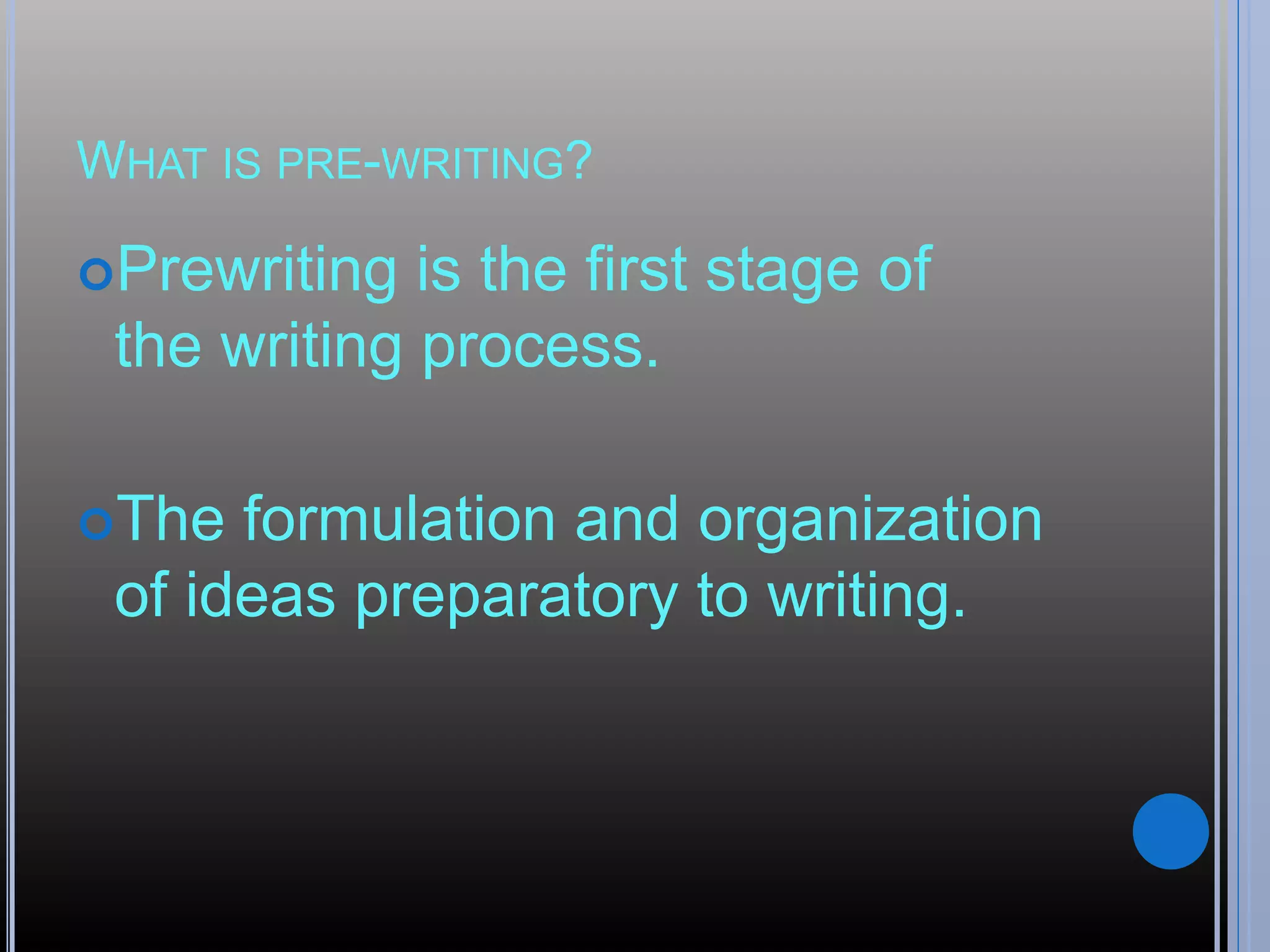 Techniques in pre writing | PPTX