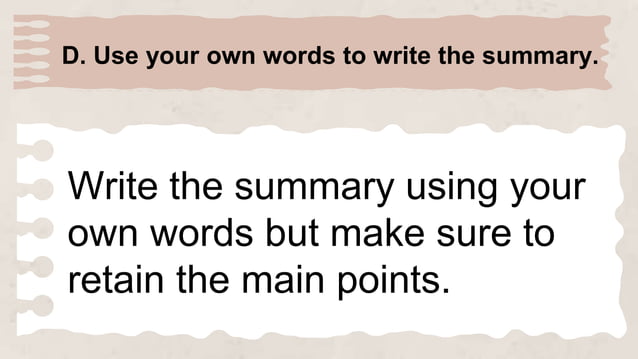 TECHNIQUES IN SUMMARIZING VARIETY OF TEXT STRUCTURE.pptx | Education