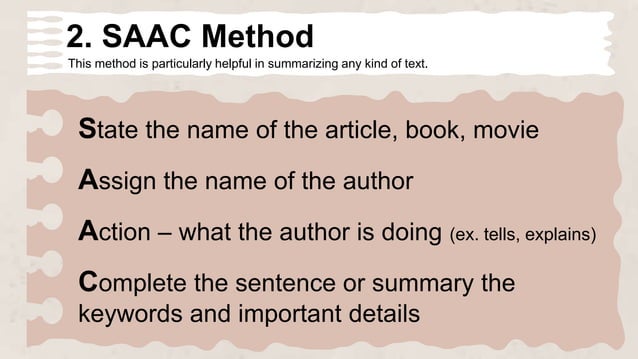 TECHNIQUES IN SUMMARIZING VARIETY OF TEXT STRUCTURE.pptx | Education