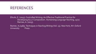 Techniques in using controlled writing | PPTX | Freelance Writing ...