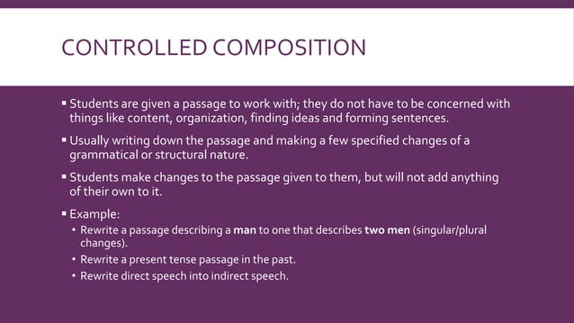 Techniques in using controlled writing | PPTX | Freelance Writing ...