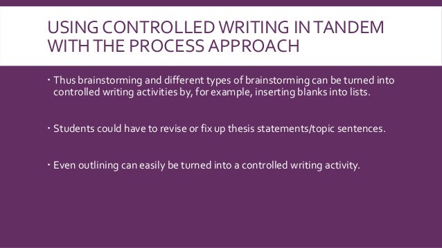 Techniques in using controlled writing