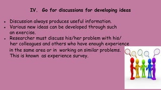 Techniques involved in defining a research problem | PPTX