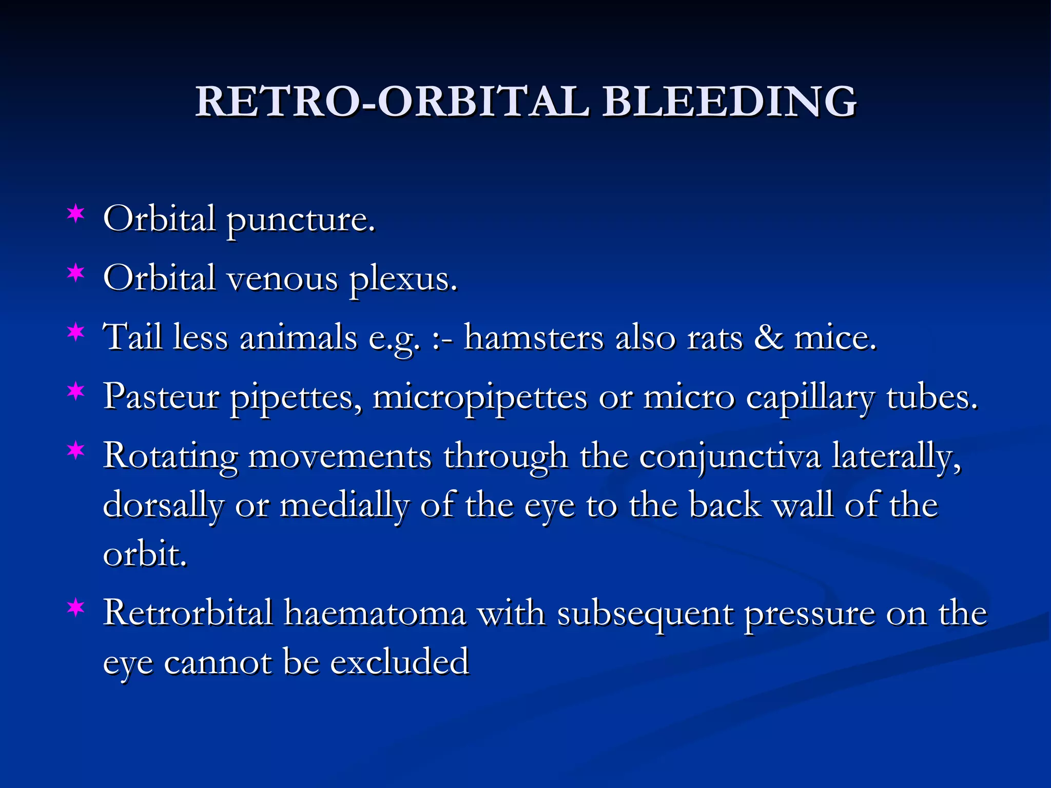 Techniques of blood collection in laboratory animals | PPT