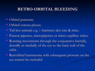 Techniques of blood collection in laboratory animals | PPT