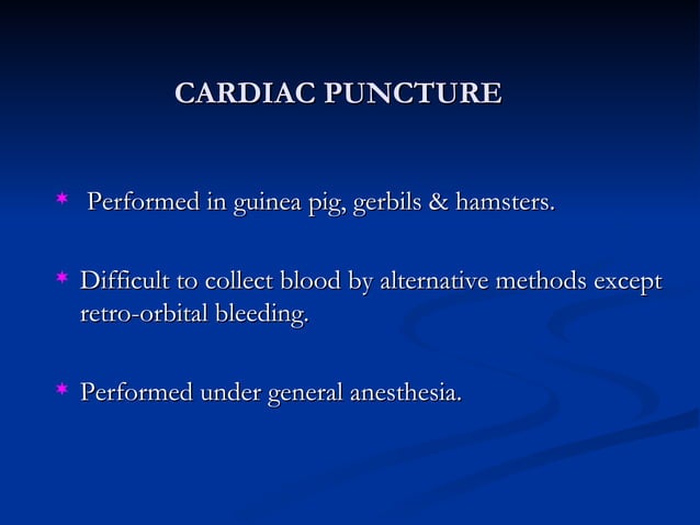 Techniques of blood collection in laboratory animals | PPT