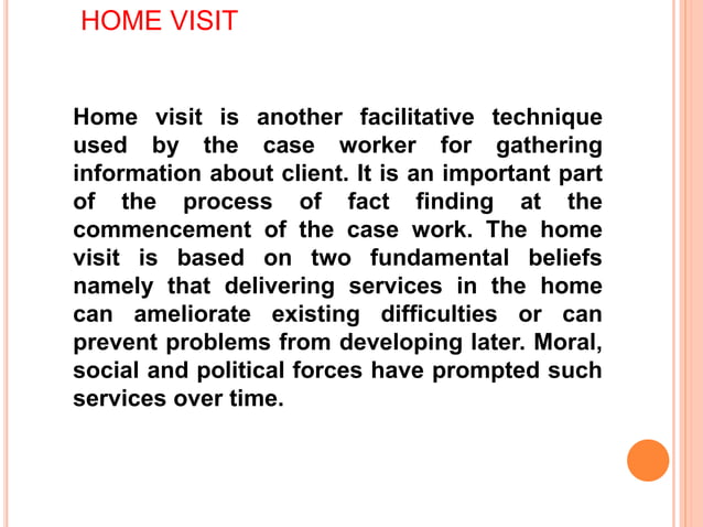 Techniques of case work | PPTX | Family and Relationships