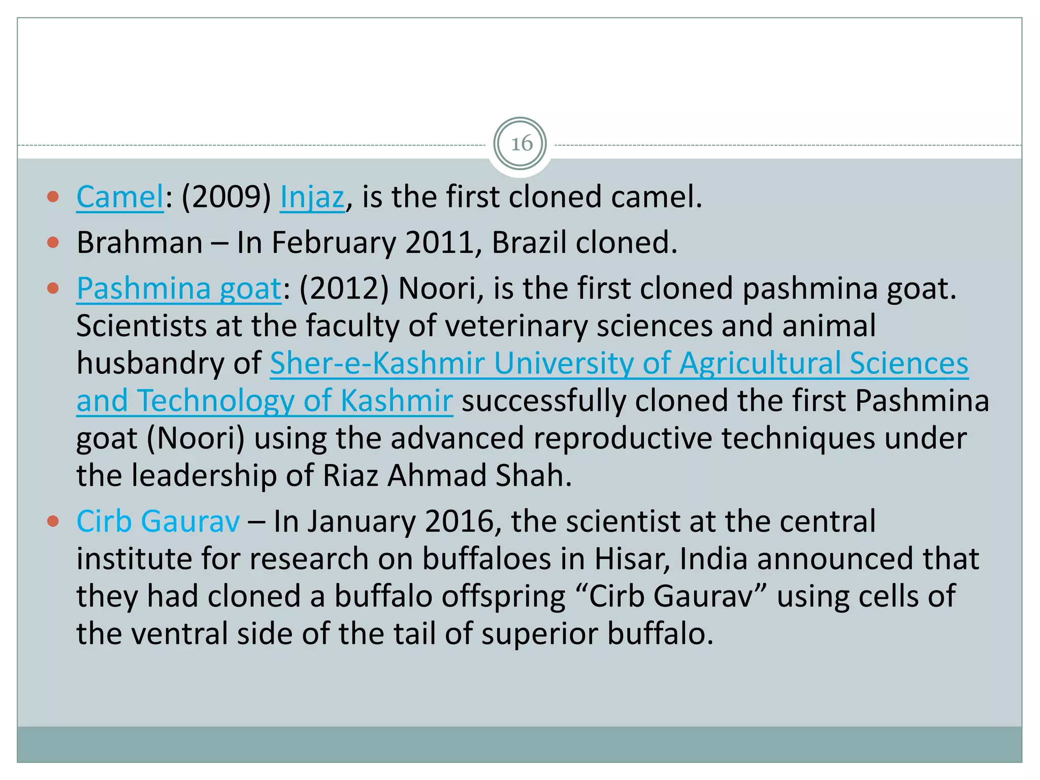 Techniques of cell cloning | PPTX | Genetics | Science