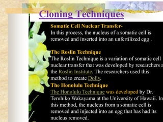 Techniques of cell cloning by kk | PPT