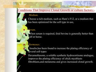 Techniques of cell cloning by kk | PPT