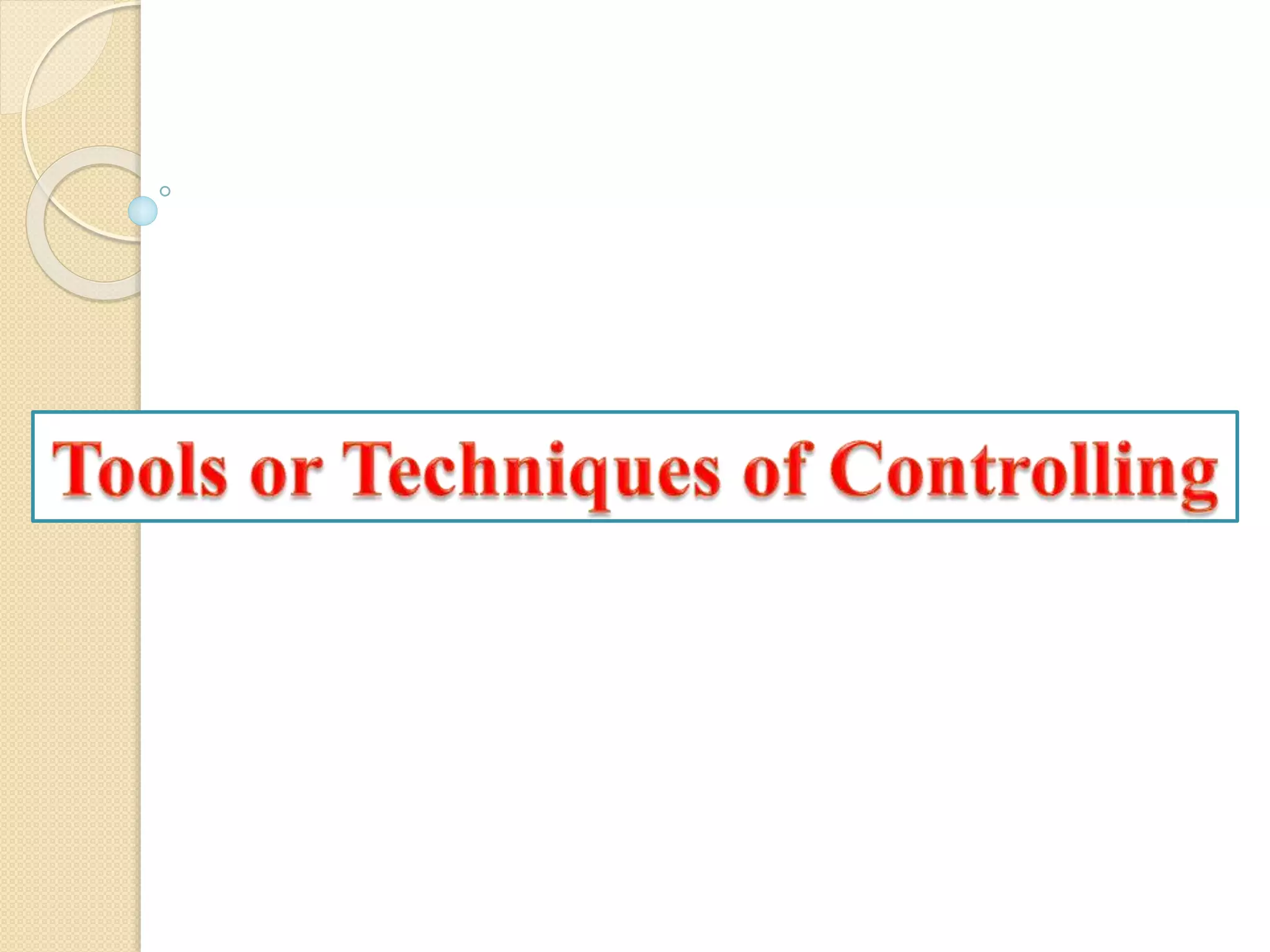 Techniques of controlling | PPTX