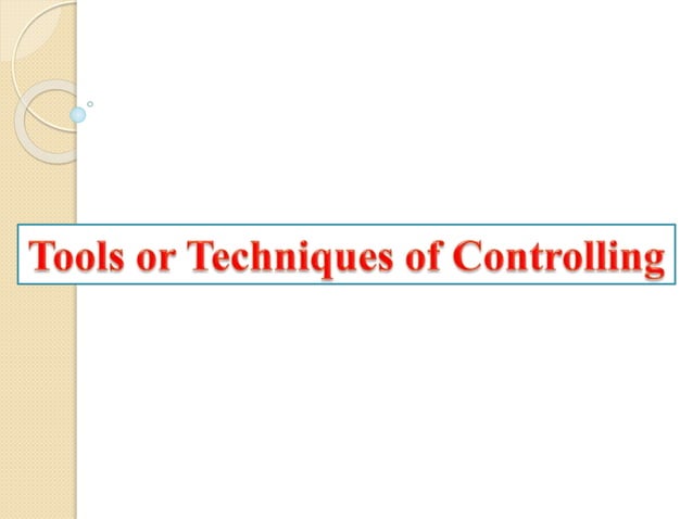 Techniques of controlling | PPTX