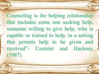 DIFFERENT TYPE OF TECHNIQUES OF COUNSELING.pptx