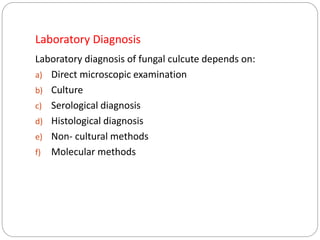 Techniques of diagnostic Mycology- 5 hours | PPTX